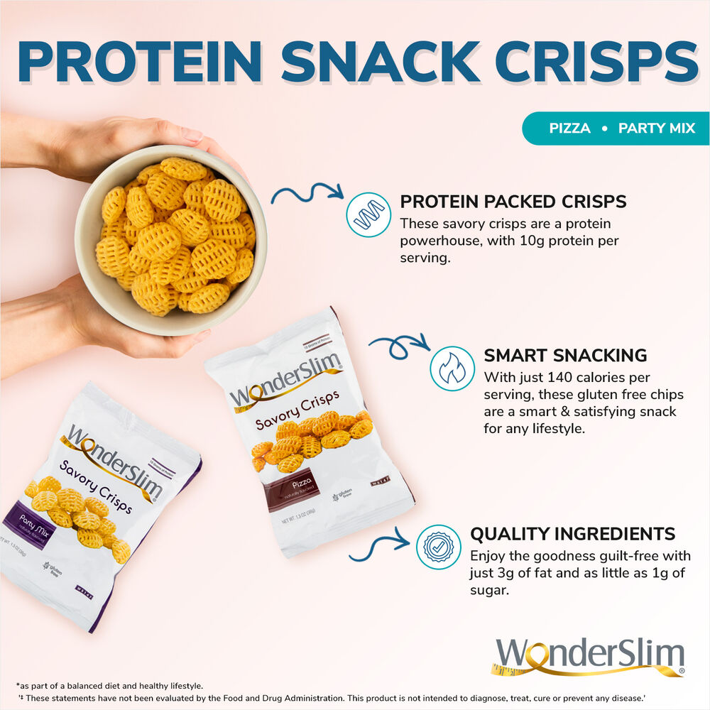 Protein Crisps Party Mix (7ct), WonderSlim - DietDirect 16.99 USD