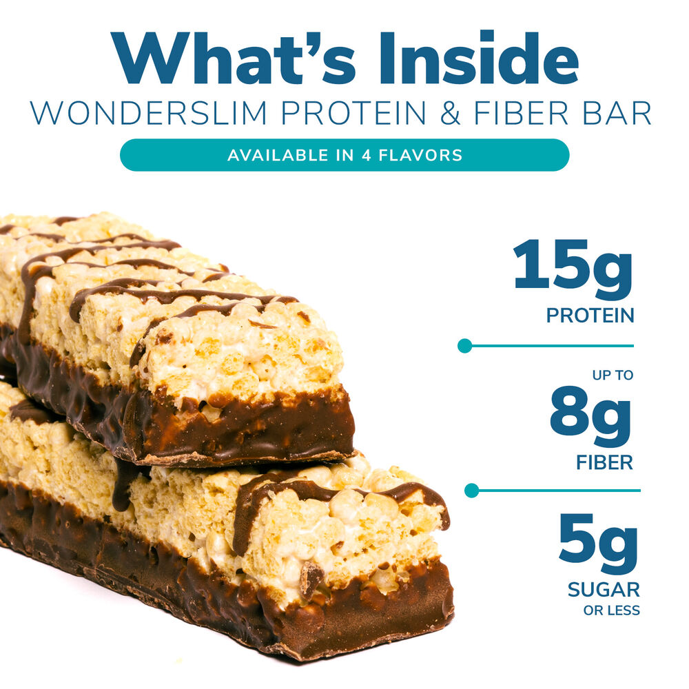 Protein & Fiber Bar Fluffy Vanilla Crisp (7ct), WonderSlim - DietDirect ...