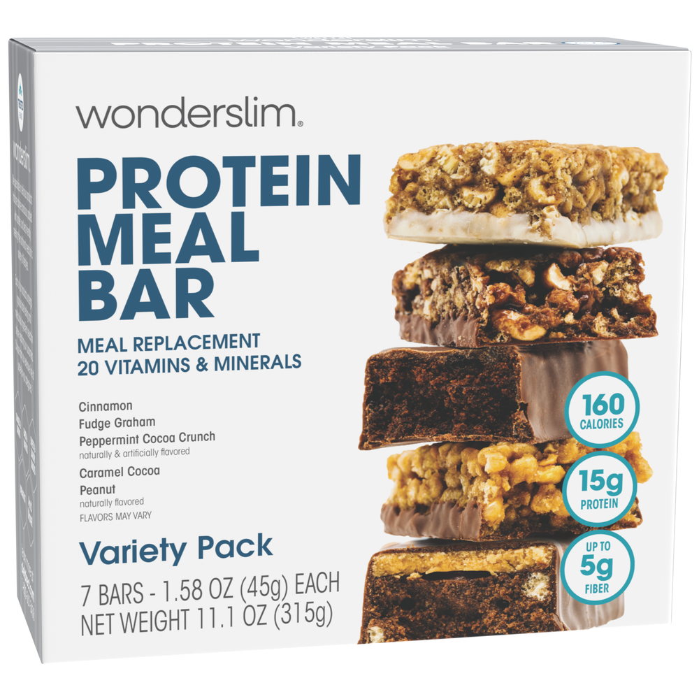 Protein Meal Bars Variety Pack (7ct), Wonderslim
