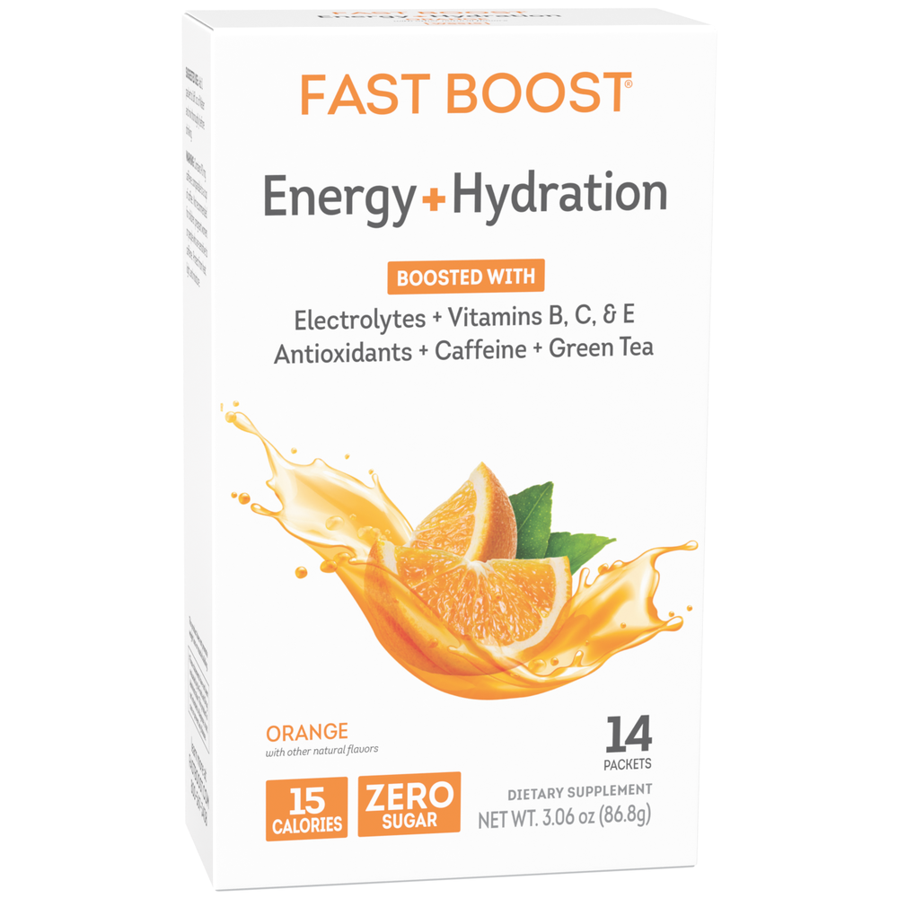 Energy & Hydration Drink Mix, Orange (14ct), WonderSlim FAST BOOST - Diet Direct