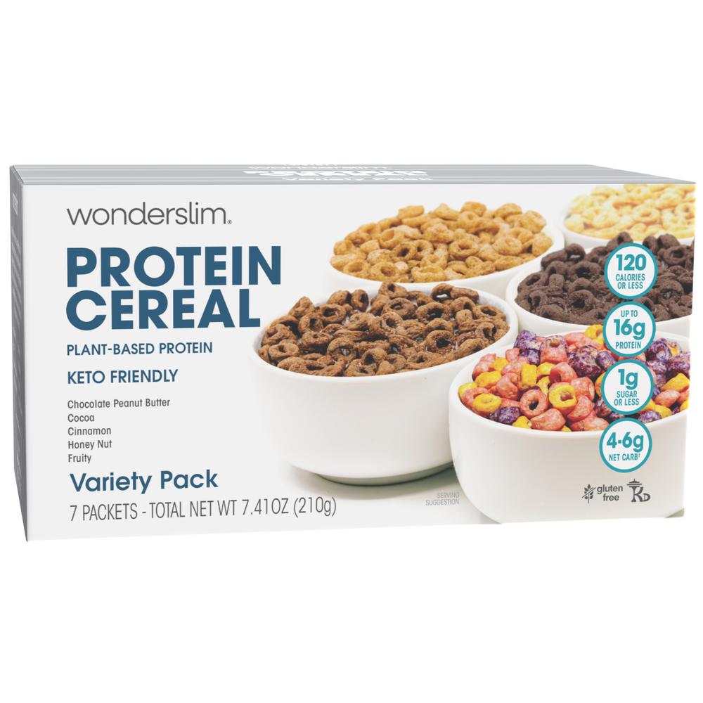 Healthy Low Sugar Protein Cereal Variety Pack (7ct), Wonderslim