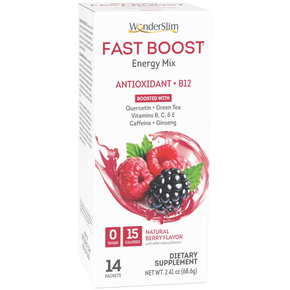 FAST-BOOST Energy Drink Mix Natural Berry (14ct), WonderSlim ...
