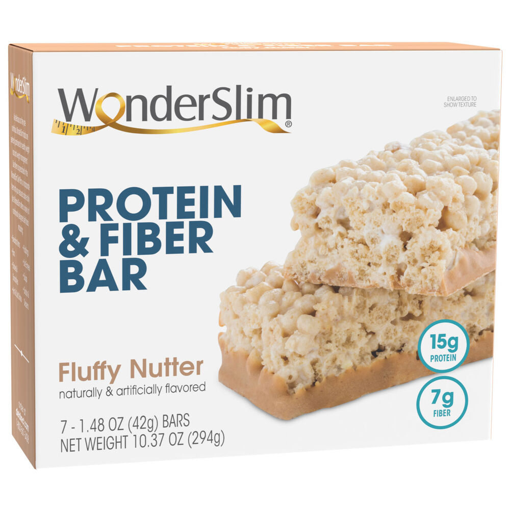 Fluffy Nutter Protein Bars With Fiber, Wonderslim