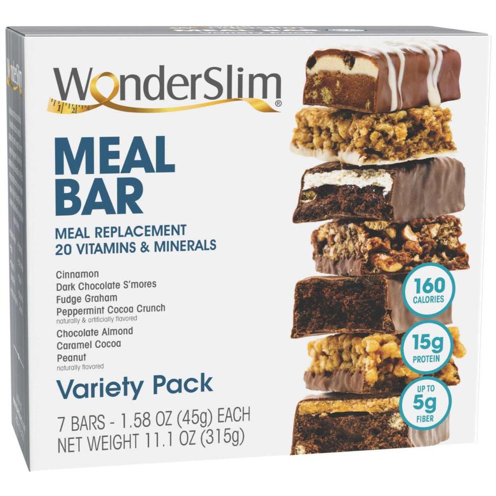 Meal Bar Variety Pack (7ct), WonderSlim - DietDirect 16.99 USD